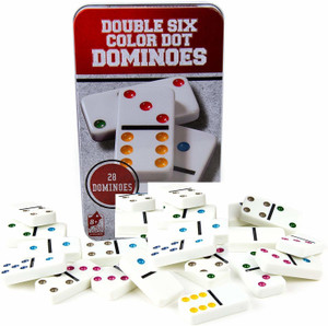 unique star Double 6 Color Dot Dominoes Game Set - White Dominoes 28 ...