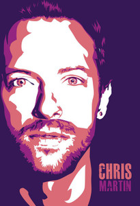 Chris Martin Pop Art Coldplay Poster for Room & Office (13 Inch X 19 ...