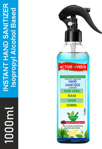Active Veda 1000ml Ayurvedic Isopropyl Hand Rub Sanitizer Mist Spray With Triple Action Formula ...