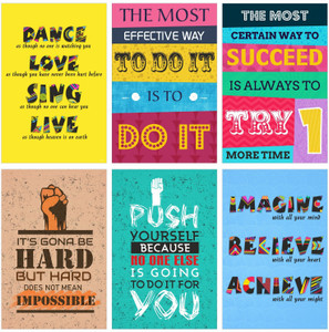 Inspirational Wall Poster - Set of 6 | Size 12x18 inch | High Quality ...