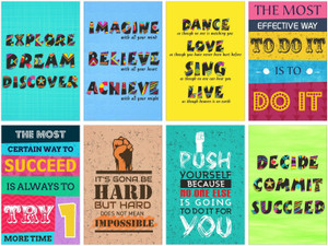 Inspirational Wall Poster - Set of 8 | Size 12x18 inch | High Quality ...