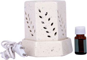 Jimkia Floral Diffuser Set Ceramic Electric Diffuser, White Hexagon Diffuser, Air Freshener Oil ...