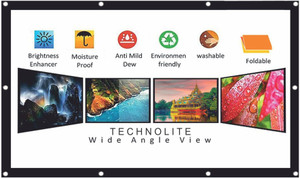 Technolite 100 Inch Diagonal, 7x5 Feet, 80x60 Inches, 4:3 UHD-3D-4K Technology Eyelets Type ...