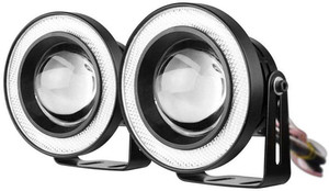 PRTEK 2Pcs 3.5" 12V 30W COB LED Fog Light Projector Car White Angel Eyes Halo Ring DRL Lamp ...