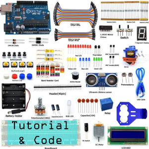 EPICTAC DIY Ultrasonic Distance Sensor Starter Kit For Arduino UNO R3
