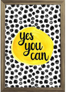 Yes You Can Paper Poster Antique Golden Frame Paper Print - Abstract ...