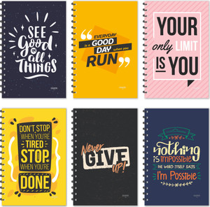 ESCAPER Motivational Notebooks - Jumbo Pack of 6 Notebooks (Ruled - A5 ...