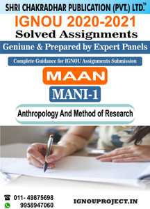 MANI 1 Anthropology And Methods Of Research (Theory And Practical) IGNOU (MAAN) 1ST YEAR ...