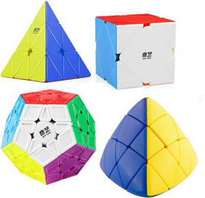 GOLDEN-BRIGHT All New Design Sticker Less Brand Cubes pack of Pyramid, Pentagon, Pyramix ...