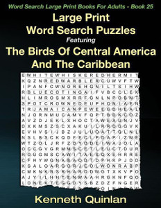Large Print Word Search Puzzles Featuring The Birds Of Central America ...