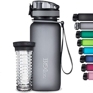 720°DGREE Tritan Fruit Infuser BPA Free Water Bottle 650ml for Gym, Sports, Office, etc. 650 ml ...