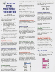 Excel Conditional Formatting Tip Card Buy Excel Conditional Formatting