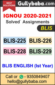 GULLYBABA IGNOU Solved Assignment COMBO (BLIS) BLIS225, BLIS-226, BLIS-228, BLIS-229 (IInd Year ...