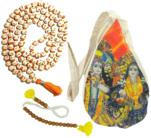 chaitanya Radha Krishna Printed Japa Mala Bag with Tulsi Japa Mala 108 Beads Original/Prayer ...