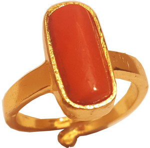 RS JEWELLERS 5.04 RATTI NATURAL CORAL PANCHDHATU Metal Coral Gold Plated Ring Price in India ...