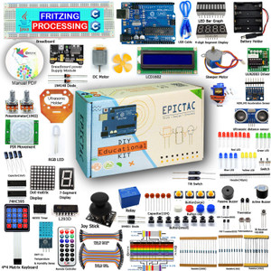 EPICTAC STEM Learning Ultimate Starter Kit for Arduino UNO R3, LCD1602, SG90, Relay, PIR ...