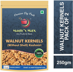 Magic's Max superior quality kashmiri walnut kernel akhrot giri without shell whole walnut (2 x ...
