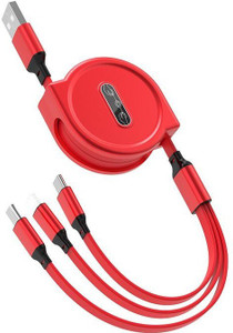 FD1 USB Type C Cable 2 A 1.6 m Multi 3 in 1 Retractable USB Charger Cable Fast Charging Cord ...