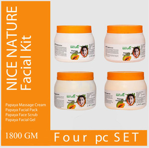 NICE NATURE Papaya Facial Kit Instant Parlour Pack (4 x 450 g) - Price in India, Buy NICE NATURE ...