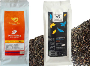 Teeabari Tea Pure Darjeeling long Leaf And Darjeeling Roasted Tea Combo Pack of 2 Tea Pouch ...