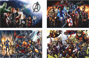 Avenger Superhero Combo Poster Set of 4 Posters With Gloss Lamination ...