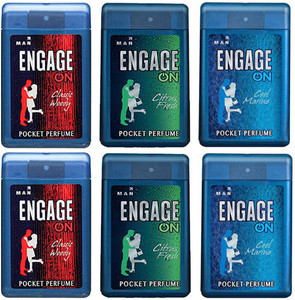 Buy Engage Classic Woody + Citrus Fresh + Cool Marine Pocket Perfume 6X17ml Eau de Parfum - 102 ...