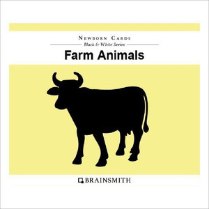 Brainsmith Artboard Farm Animals Cards, High-Contrast Black and White ...