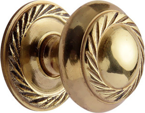 Hobknobs Georgian Polished Brass Cabinet/Drawers Wardrobe Kitchen Pull Handle Knob 25mm Brass ...