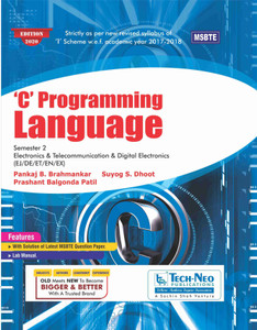 C Programming Language Sem 2 Elex Engg MSBTE Diploma Buy C