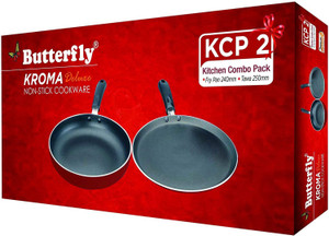 Butterfly Kroma KCP-2 Deluxe Induction Bottom Non-Stick Coated Cookware Set Price in India - Buy ...