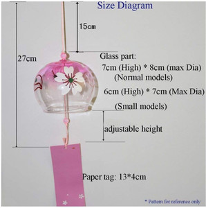 GEEKMONKEY Edo Japanese Wind Chimes Wind Bells Cherry Blossom Wind Chimes Handmade Stained Glass ...
