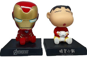 Daiyamondo Iron Man With Japanese Cartoon Shin Chan Eye Closed Big Size Bobble Head - Action ...