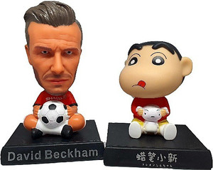 Daiyamondo David Beckham With Shin Chan with Dog Big Size Bobble Head - Action Figure Moving ...
