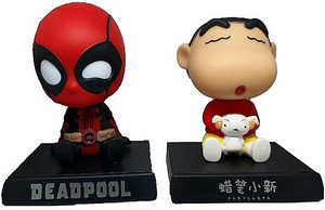 Daiyamondo Deadpool With Shin Chan Eye Closed Big Size Bobble Head - Action Figure Moving Head ...