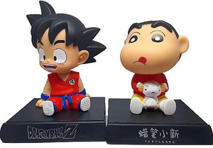 Daiyamondo Dragon Ball Goku With Shin Chan With Dog Big Size Bobble Head - Action Figure Moving ...