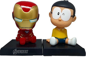 Daiyamondo Iron Man With Japanese cartoon Nobita Big Size Bobble Head - Action Figure Moving ...