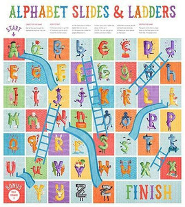 WOODCRAFT ORIGINAL Slides and Ladder Alphabetical Board Game for Kids ...