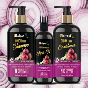 QUAT Anti Hair Fall Spa Range with Onion Hair Oil(100ml)+ Onion Shampoo(300ml) + Onion ...