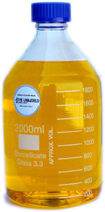 THE LABWORLD Glass Reagent bottle for lab 2000 ml(2LTRS) with screw cap Borosilicate glassware ...