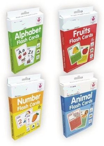 PEZYOX 4 in 1 Educational Flash Cards for kids.(Alphabet,Number,Animal ...