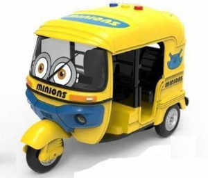 shyam enterprises Minion Auto Rickshaw Cartoon Unbreakable Yellow Friction Powered Extra Minions ...