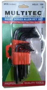Multitec HSLK-100 Short Series [1.5 mm - 10 mm] Allen Key Set Price in India - Buy Multitec HSLK ...