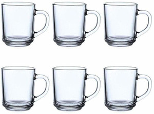 vetreo (Pack of 6) Glass Tea Cup 240ML Clear Borosilicate Glass Coffee Cups Set of 6 Lead-Free ...