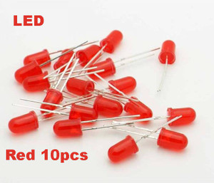Flyrobo Red LED 5mm Pack Of 10 (Light Emitting Diod) Electronic Components Electronic Hobby Kit ...