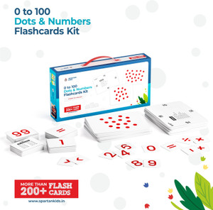 spartan kids 0 to 100 Dots & Number Flash cards Kit | A4 Size Dot ...