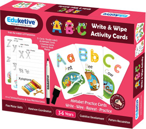 Eduketive ABC Letters Write & Wipe Reusable Activity 3-6 yrs Writing ...
