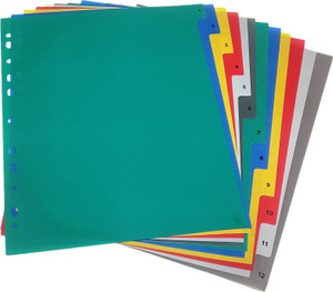 kolor nine ®- A4 Binder Index Divider Box File Separator | 12 ...