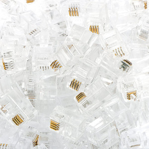 Fedus RJ9 Modular Phone Headset 4P4C Plug Jack Connector for RJ9 / RJ10 / RJ22 Telephone Flat ...