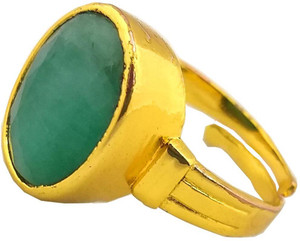 RS JEWELLERS RS JEWELLERS Emerald Panna 6.1 ratti Stone Panchdhatu Adjustable Ring for Women ...