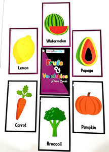NerdNerdy Fruits and Vegetables Flashcards, for Preschool, Vocabulary ...